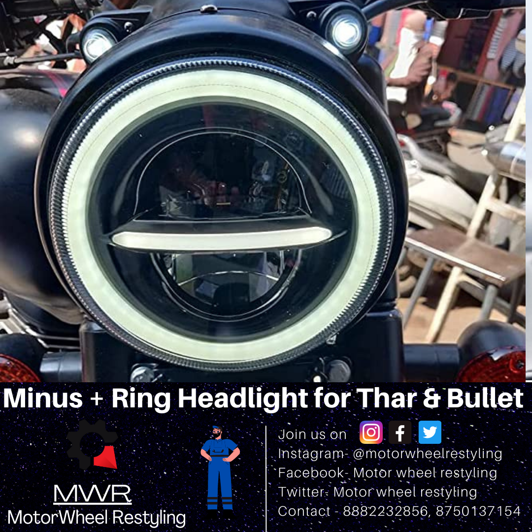 HJG Minus + Ring Headlight for Thar and Bullet - Motor Wheel Restyling